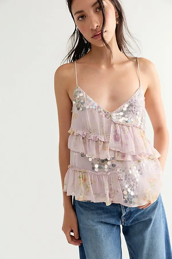 Free People Saltwater Shine Top - Lavender Combo