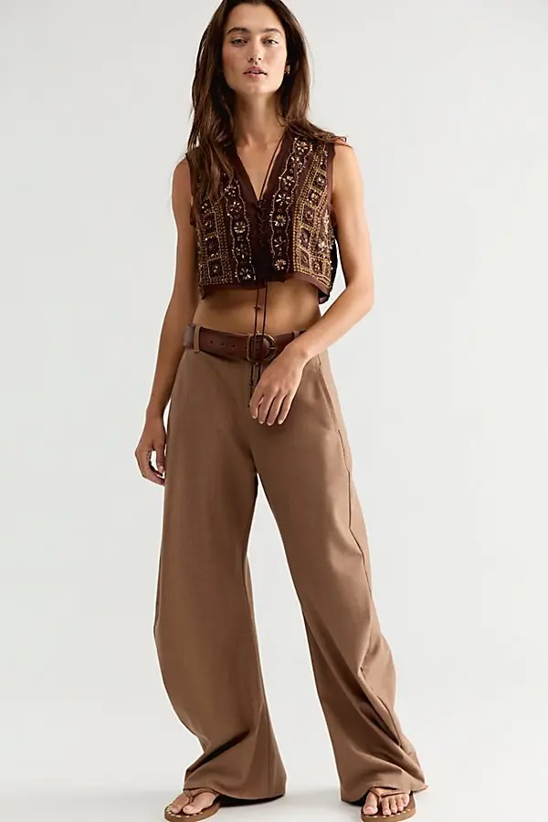 Free People Embellished Cropped Vest