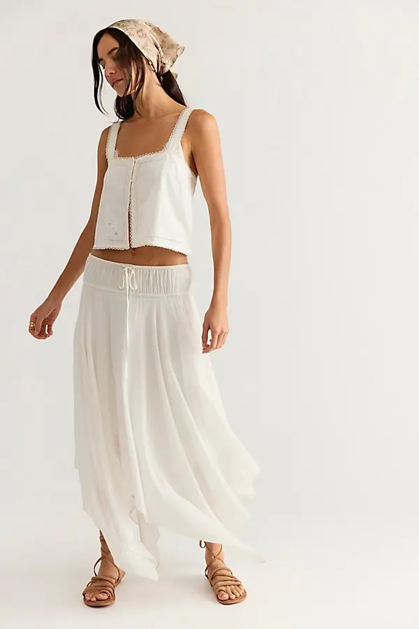 Free People Nora Embroidered Top - White
