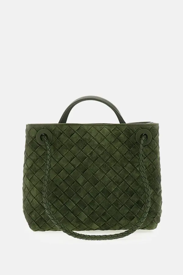 Bottega Veneta Suede Intrecciato Small Bag - Green