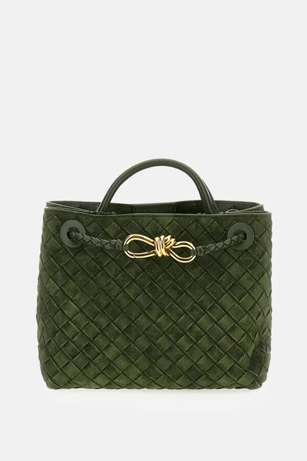 Bottega Veneta Suede Intrecciato Small Bag - Green