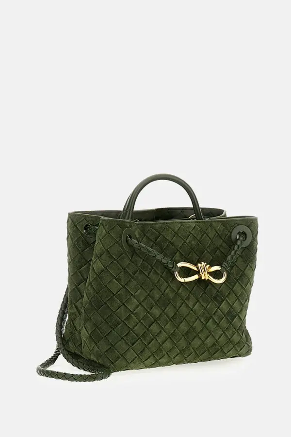 Bottega Veneta Suede Intrecciato Small Bag - Green