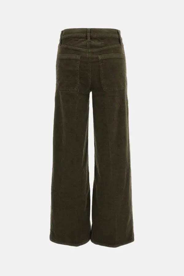FRAME Le Slim Palazzo Corduroy Trousers - Green