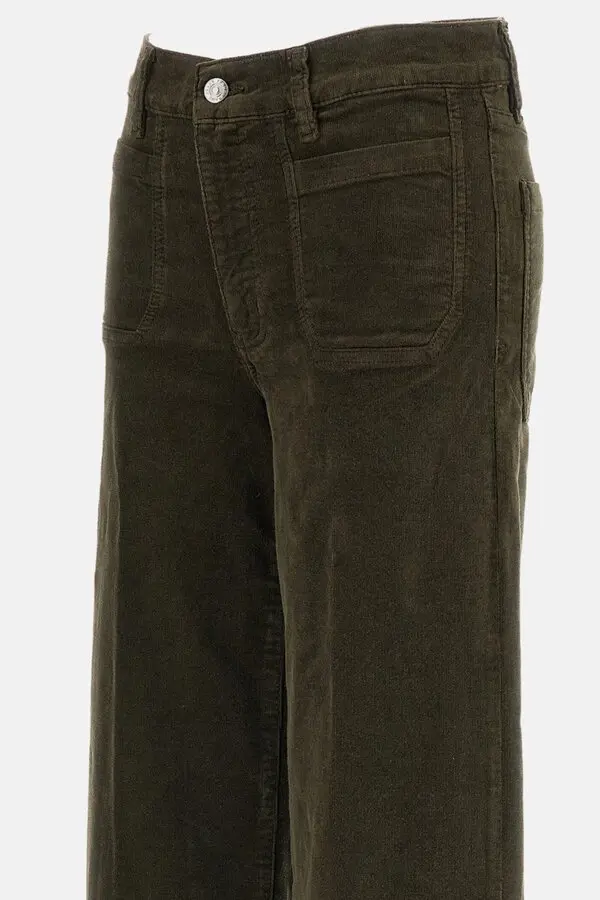 FRAME Le Slim Palazzo Corduroy Trousers - Green