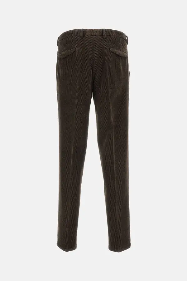 BRIGLIA 1949 Corduroy Stretch Tencel Cotton Pants - Brown