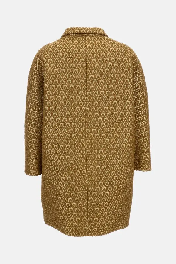 Alberto Biani Double-breasted Jacquard Coat - Oro