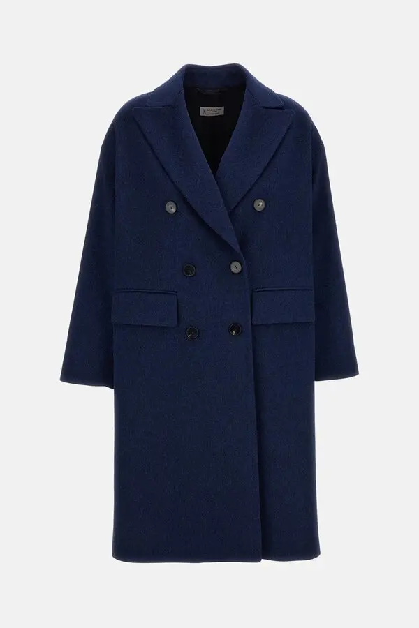 Alberto Biani Double-breasted Wool Coat - Blu
