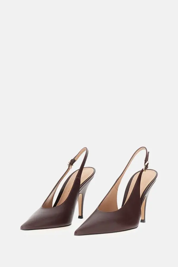 GIANVITO ROSSI Sofia Sling Shoes In Calf Leather