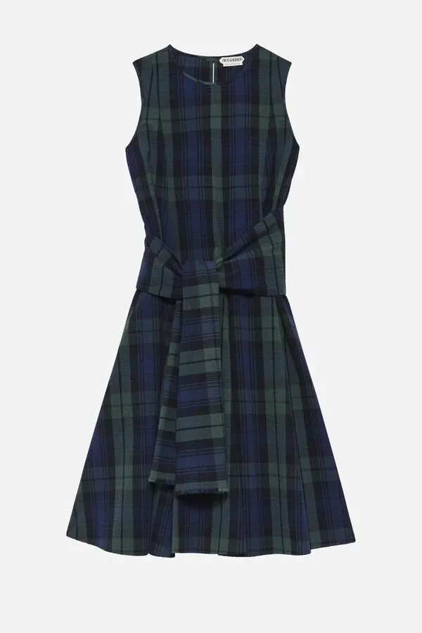 JW Anderson Cloqué Seersucker Check Dress - Multicolor