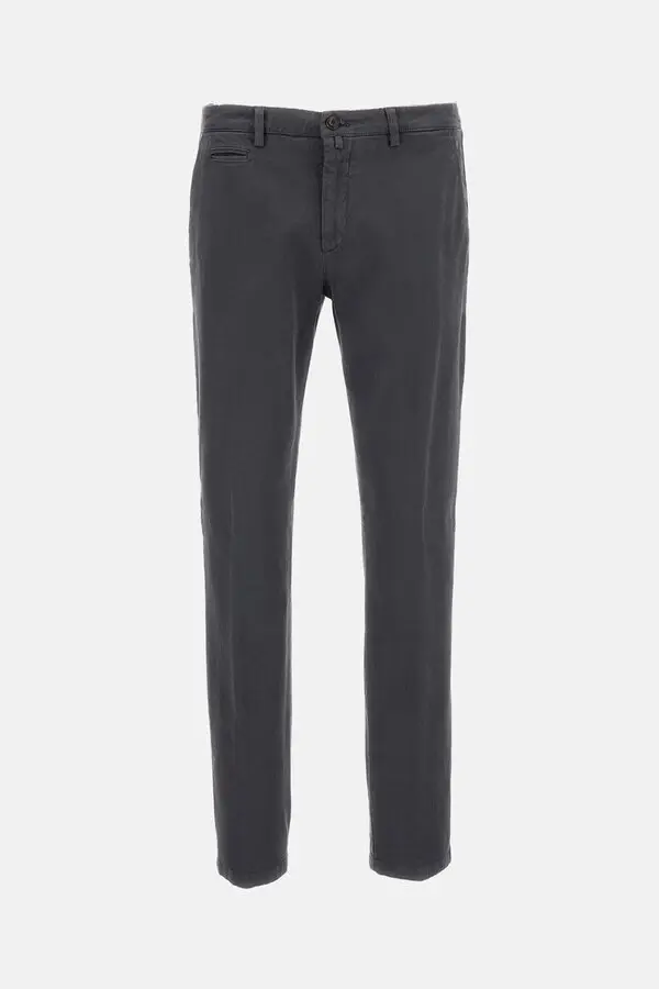 BRIGLIA 1949 Gray Cotton Stretch Trousers - Grigio