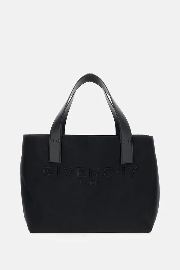 Givenchy Canvas Tote Bag With Leather Handles - Black