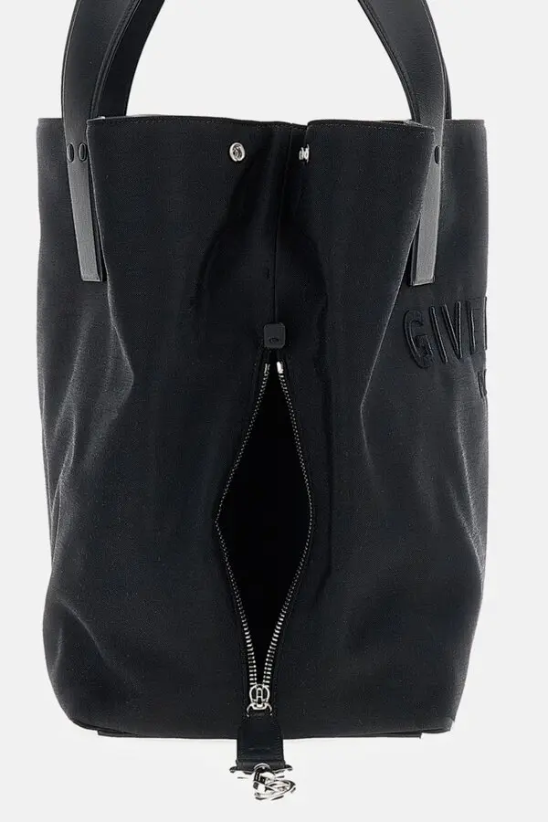 Givenchy Canvas Tote Bag With Leather Handles - Nero