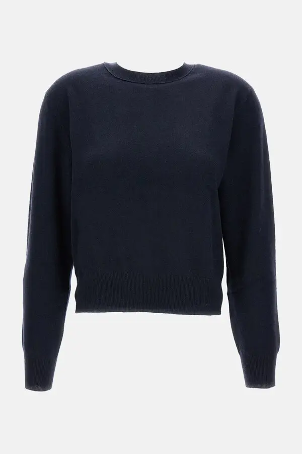 LISA YANG Rib-knit Cashmere Sweater With Crew Neck And Drop Shoulders - Blue