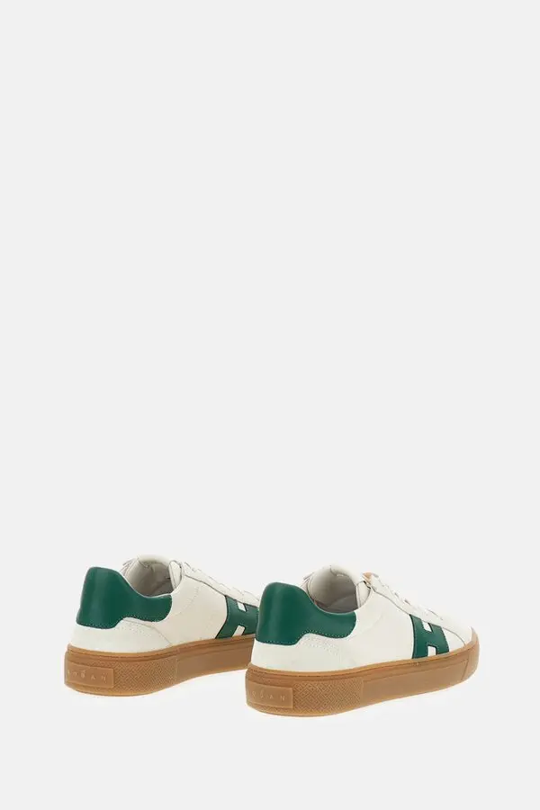 Hogan Lace Up Leather And Suede Sneakers