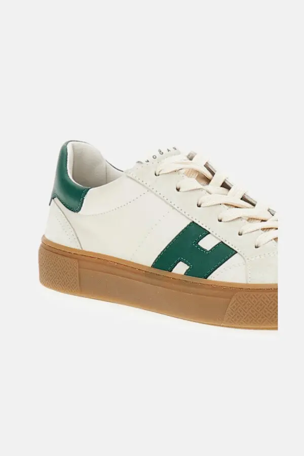 Hogan Lace Up Leather And Suede Sneakers