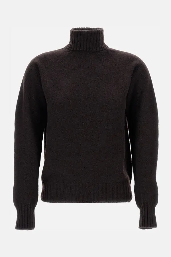 DRUMOHR Brushed Wool Turtleneck Sweater - Marrone