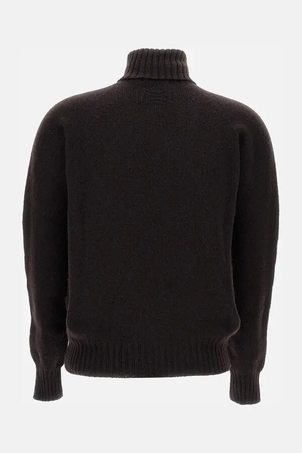 DRUMOHR Brushed Wool Turtleneck Sweater - Marrone