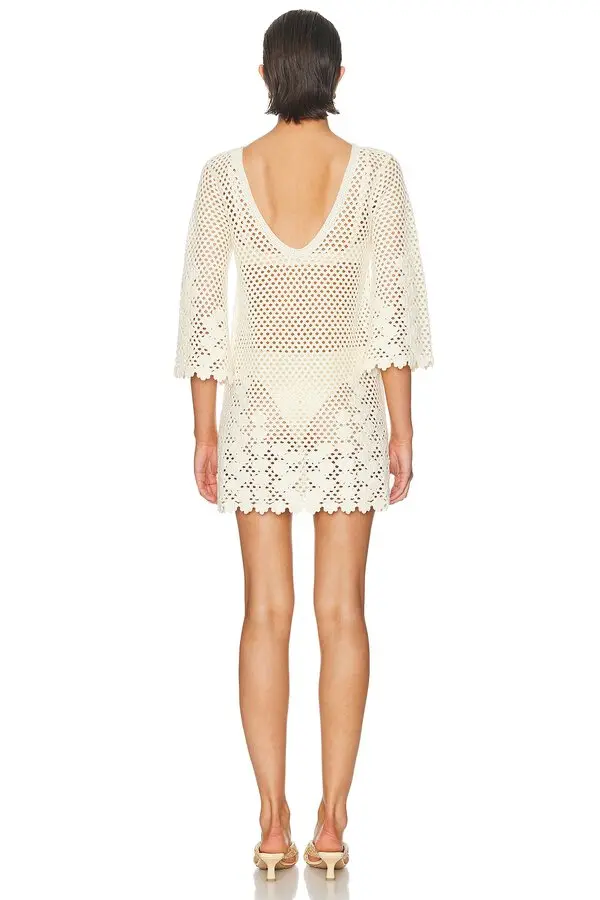 Posse Saskia Dress Crochet Knit - Ivory