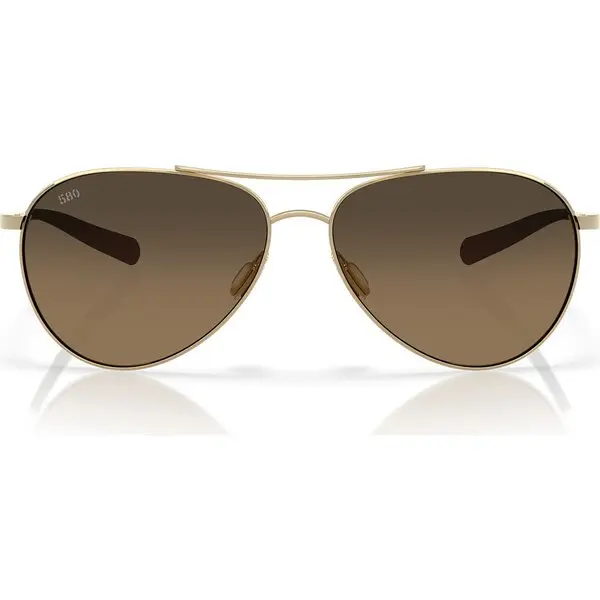 COSTA DEL MAR Piper 58mm Gradient Polarized Pilot Sunglasses - Brushed Gold/copper