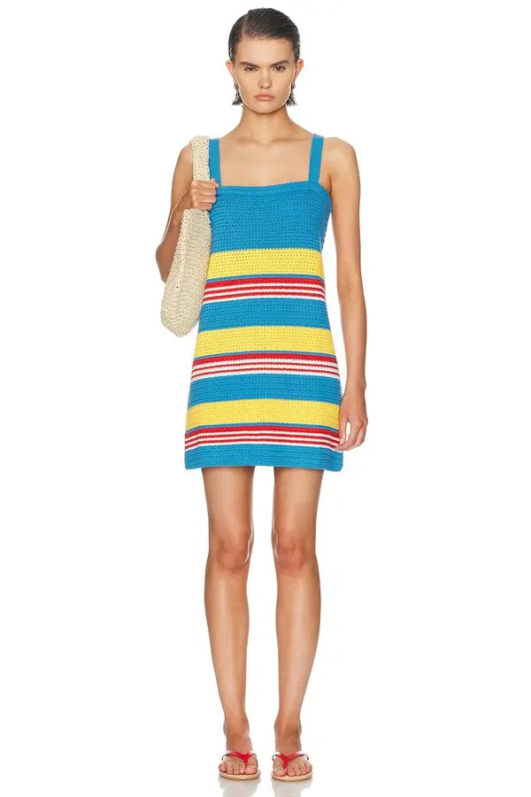 Posse Tammy Dress In Blue - Blue Multi Stripe