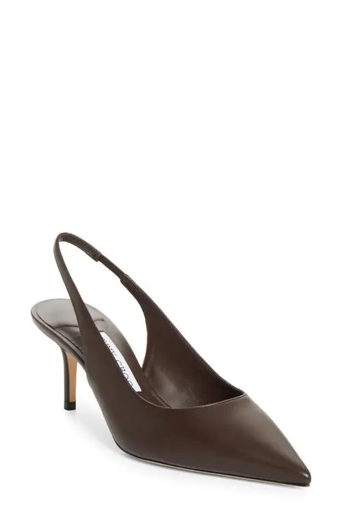 JIMMY CHOO Love Pointed Toe Slingback Pump - Chocolate