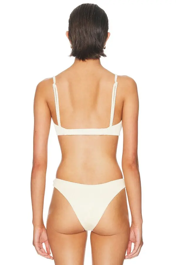 HAIGHT. Ribbed Adjustable Bikini Top - White Clay