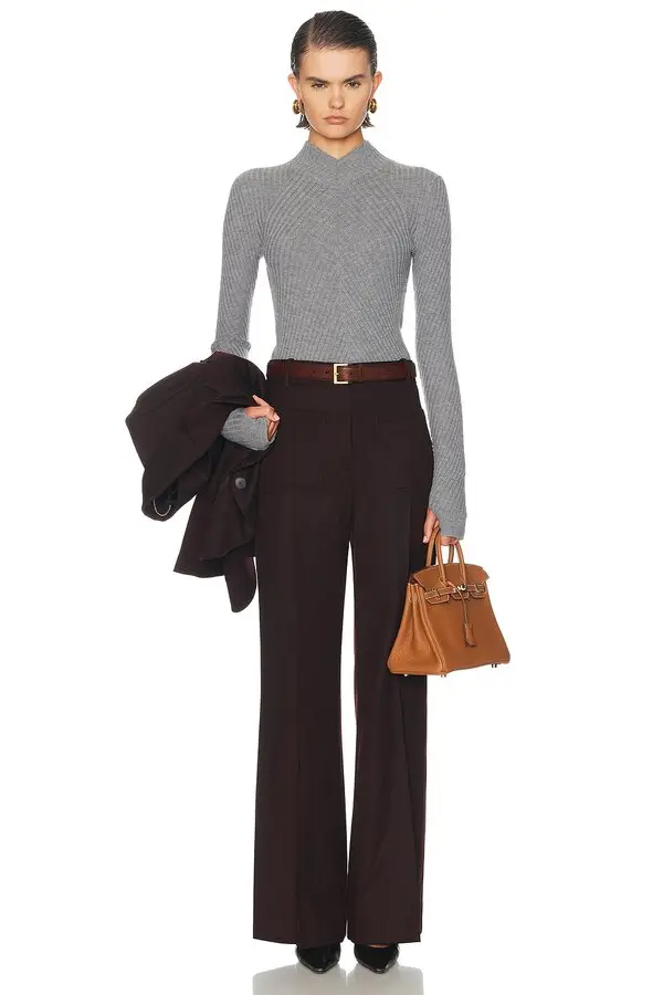 Victoria Beckham Georgia Sweater In Grey