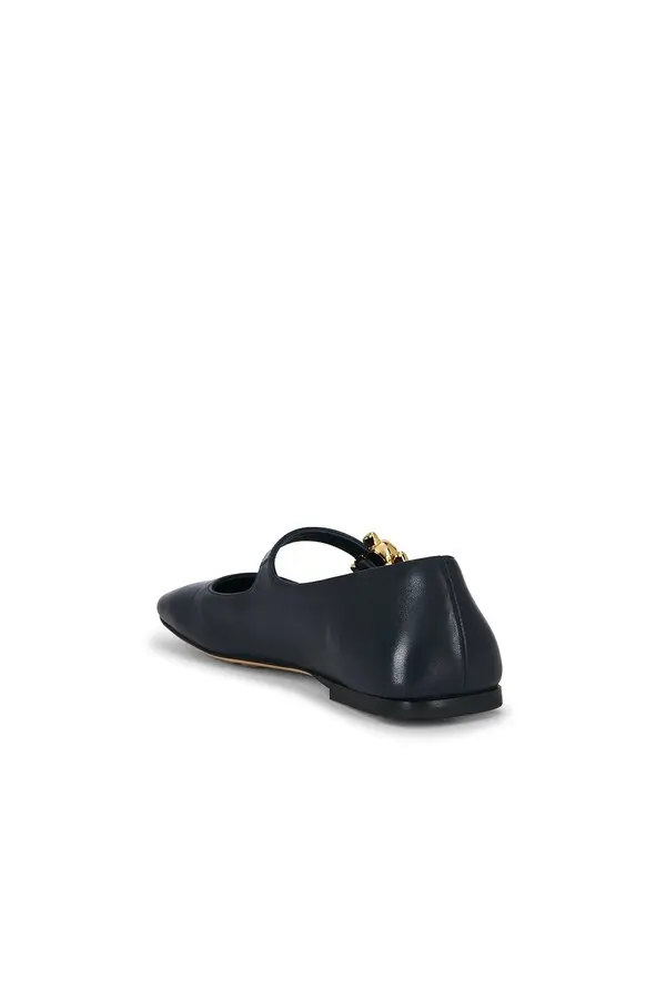 Bottega Veneta Charlotte Mary Jane Ballerina Flat - Midnight