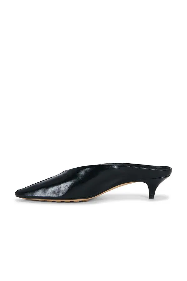 Bottega Veneta Vesta Kitten Heel Mule - Black