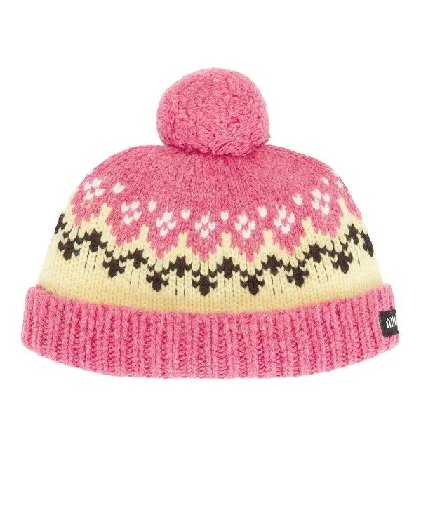 Miu Miu Wool Fairisle Beanie - Rosa