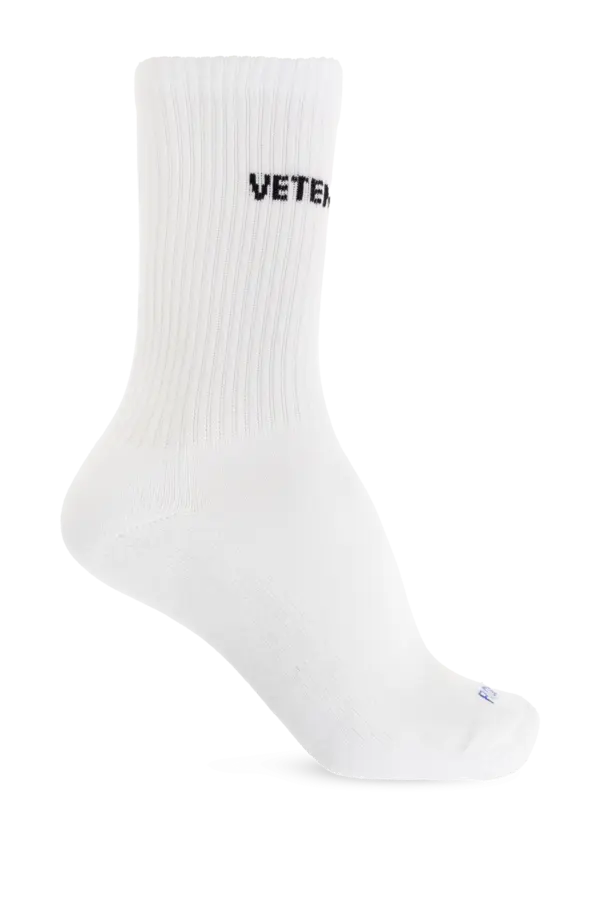 Vetements Cotton Socks With Logo - White