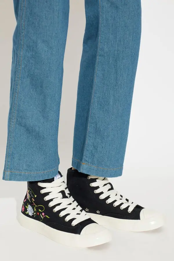 Kenzo Hoshi High Top Sneakers With Floral Embroidery