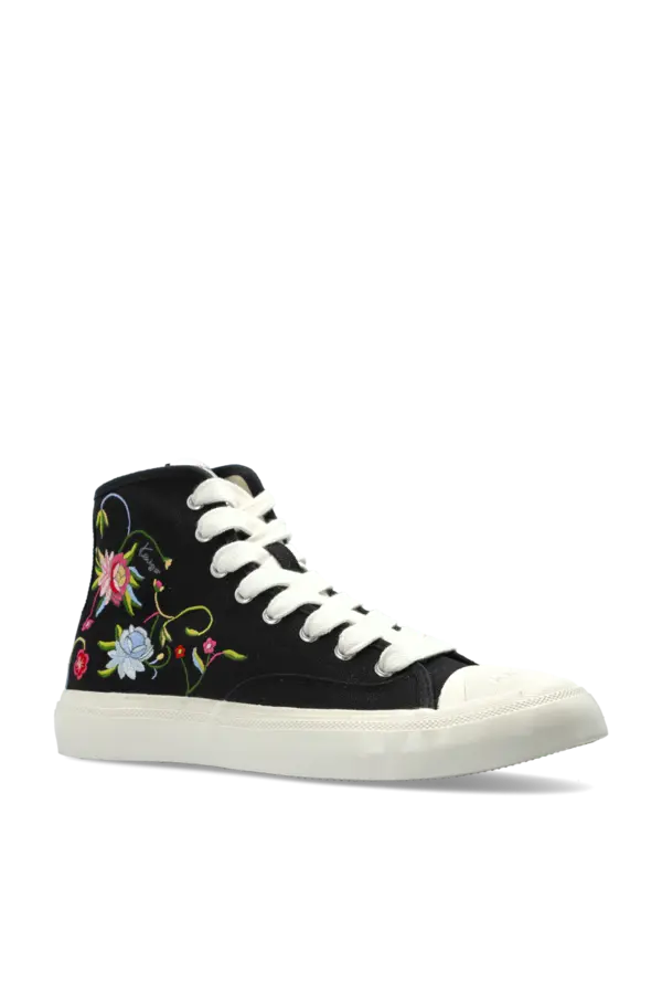 Kenzo Hoshi High Top Sneakers With Floral Embroidery