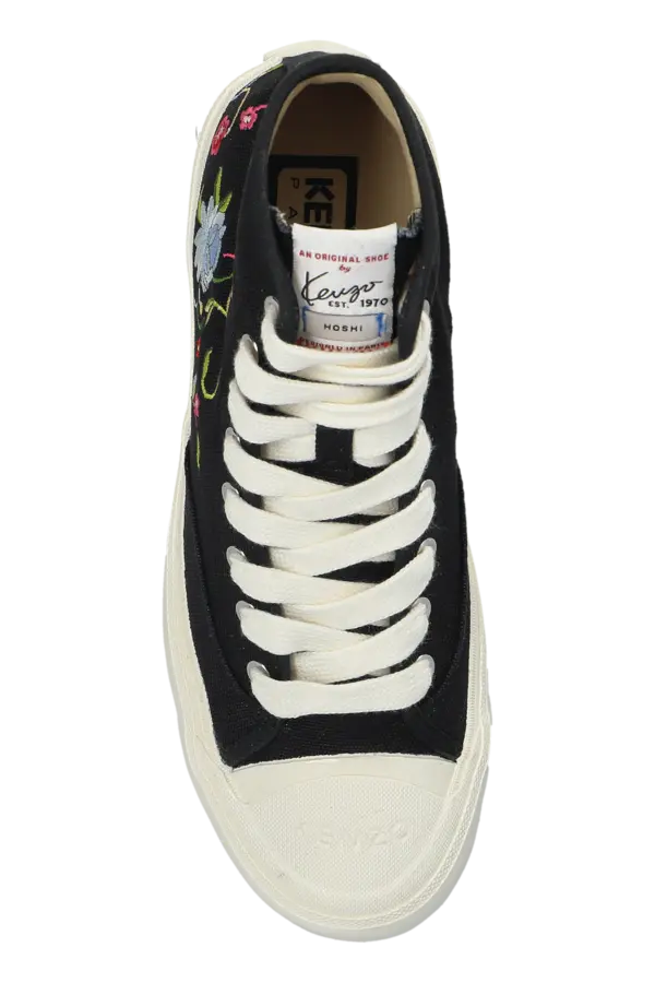 Kenzo Hoshi High Top Sneakers With Floral Embroidery