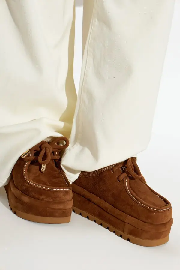 NAKED WOLFE Suede Platform Shoes 'blizzard
