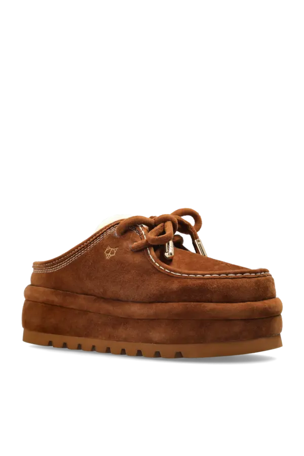 NAKED WOLFE Suede Platform Shoes 'blizzard