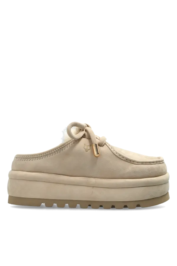 NAKED WOLFE Suede Platform Shoes 'blizzard - Beige