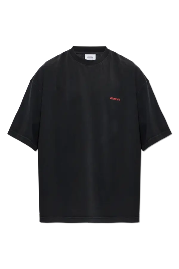Vetements T-shirt With Printed Logo - Black