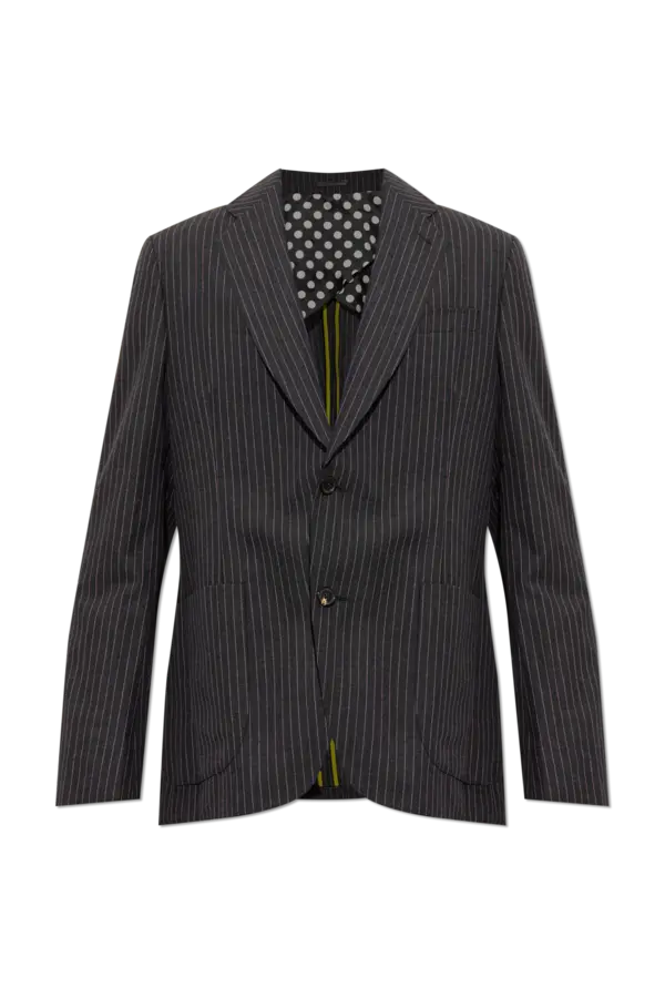 Paul Smith Wool Blazer With Pinstripe Pattern - Grey