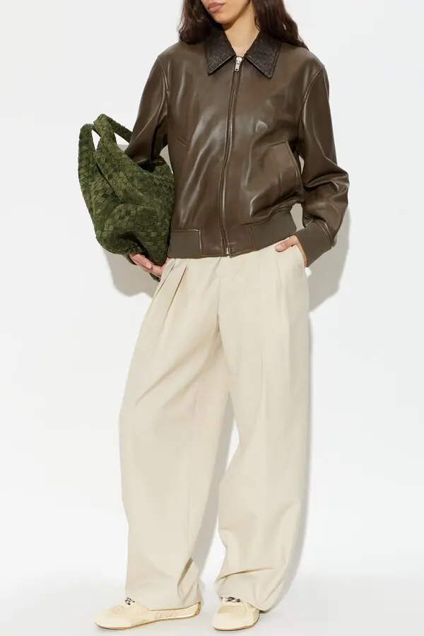 Bottega Veneta Wool Trousers With A Pinstripe Pattern