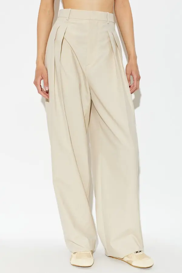 Bottega Veneta Wool Trousers With A Pinstripe Pattern