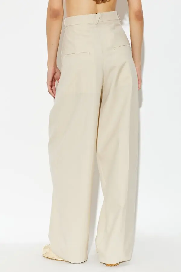 Bottega Veneta Wool Trousers With A Pinstripe Pattern