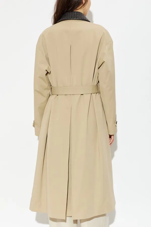Bottega Veneta Trench Coat With Leather Collar