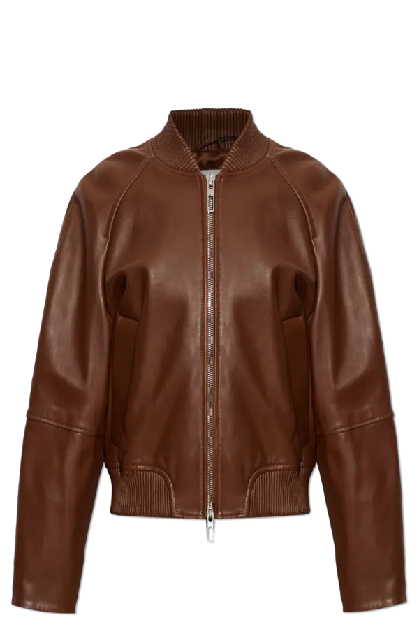 Sportmax Amour' Leather Jacket - Brown