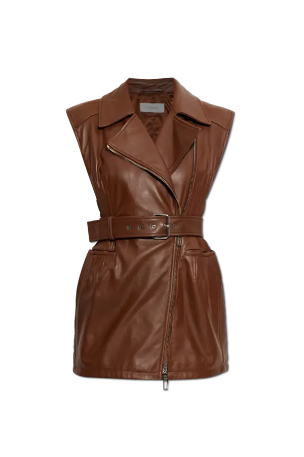 Sportmax Favella" Leather Vest - Brown