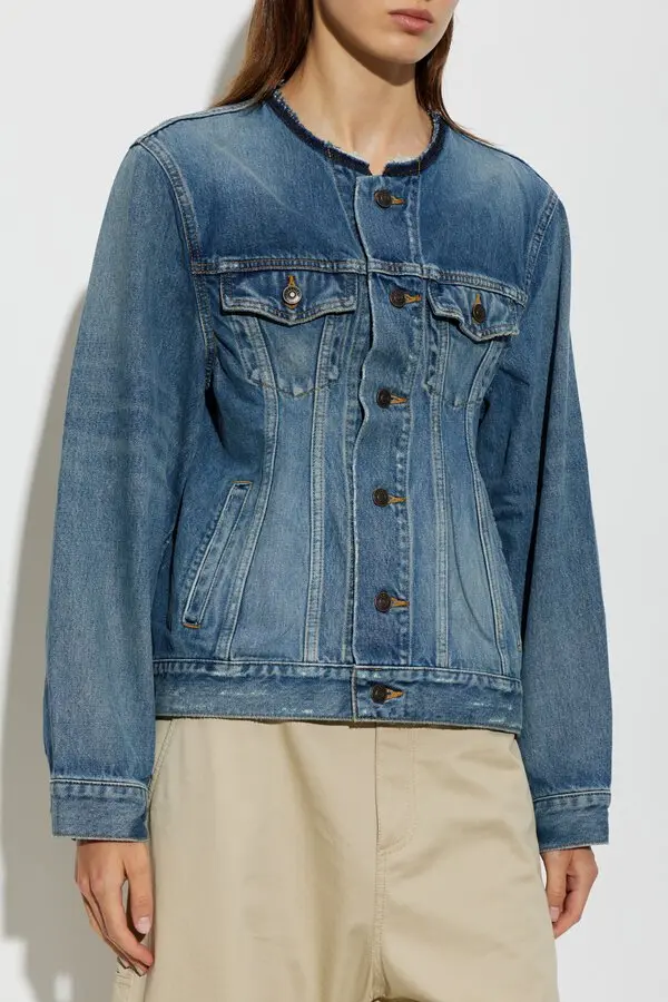 Balenciaga Denim Jacket With Raw-edge Finish