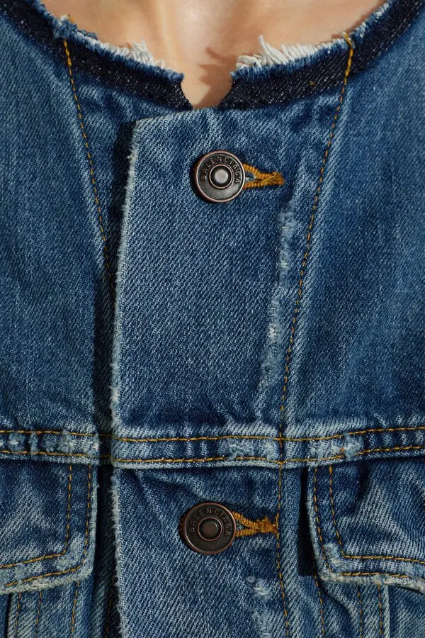 Balenciaga Denim Jacket With Raw-edge Finish