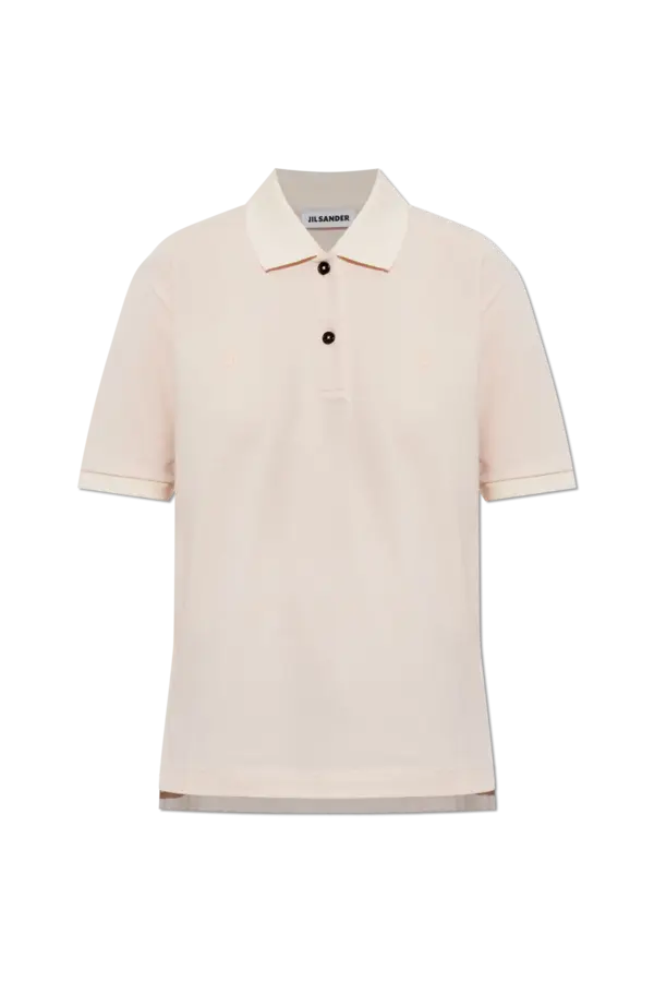JIL SANDER Polo With Embroidered Logo - Pink
