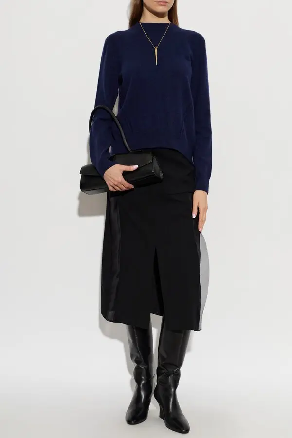 JIL SANDER Blue Cashmere Sweater With Open Back