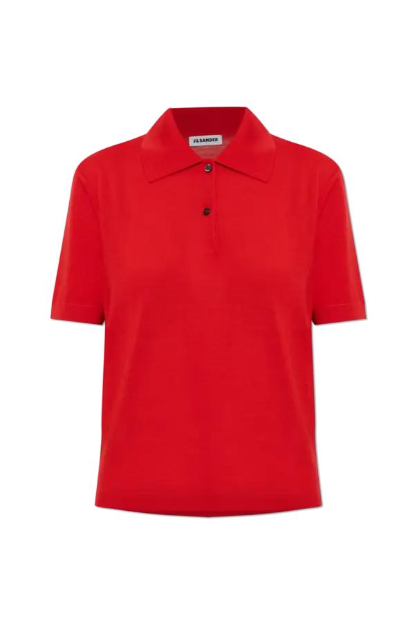 JIL SANDER Wool Polo - Red